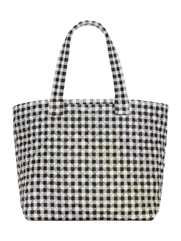 Mz Wallace Gingham Quilted Tote Bag - Black