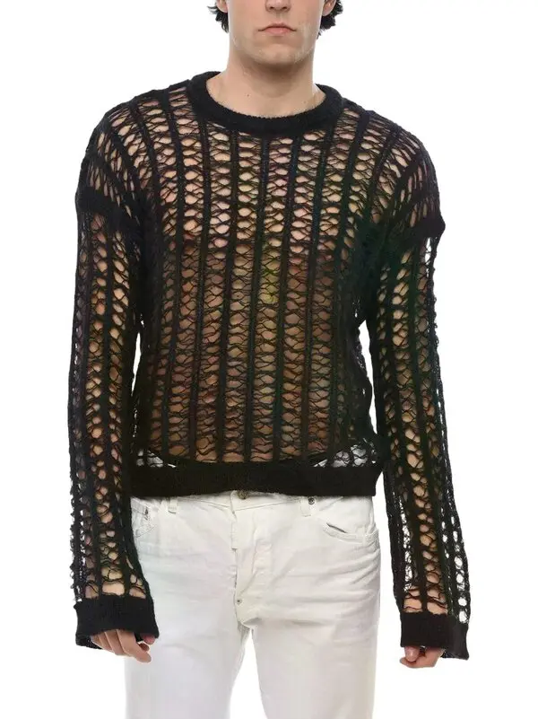 Dsquared2 See-through Mohair-blend Sweater - Black