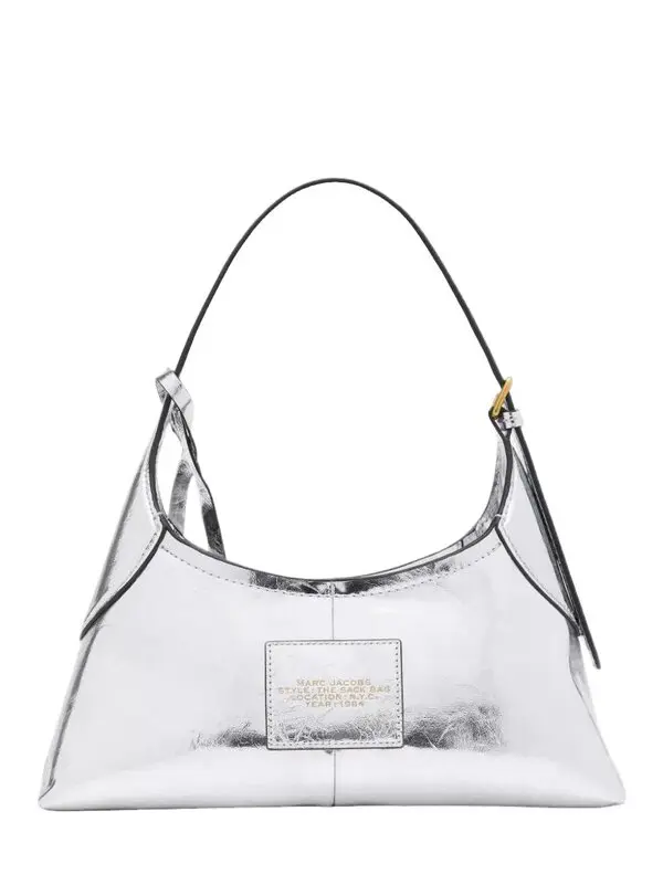 Marc Jacobs Metallic Crinkle Leather Small Belted Sack Bag - Silver