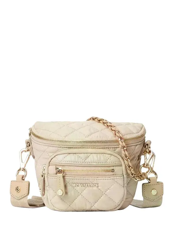 Mz Wallace Micro Crosby Quilted Cross Body Bag - Neutrals