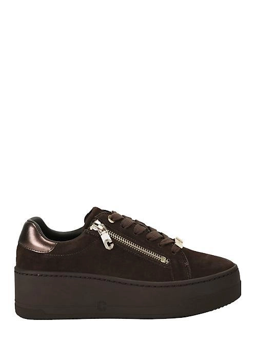 Carvela Connected Zip Suede Trainers - Dark Brown