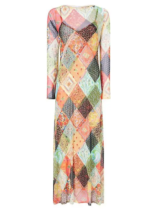 NEVER FULLY DRESSED Jardin Du Soleil Aria Mesh Maxi Dress - Multi