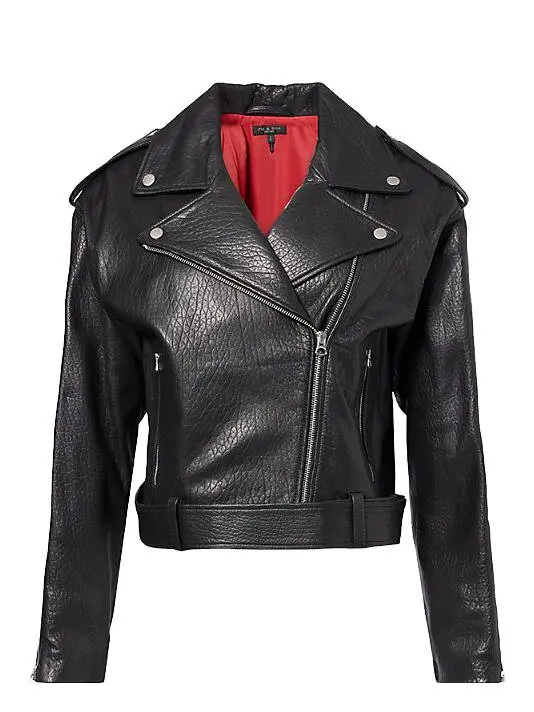 Rag & Bone Penelope Biker Leather Jacket - Black