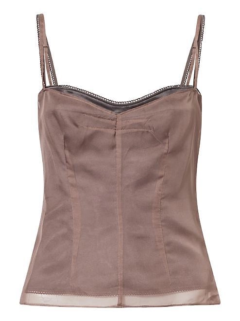 REFORMATION Fifer Overlay Woven Top - Smoke