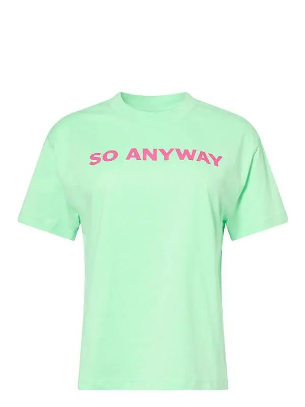 SISTERS & SEEKERS So Anyway Cotton T-shirt - Green