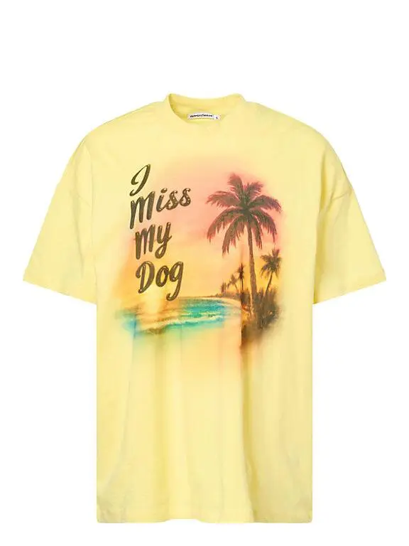 SISTERS & SEEKERS Souvenir Graphic-print Cotton T-shirt - Yellow