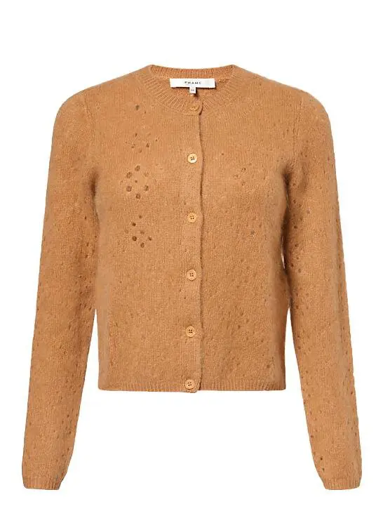 FRAME Cropped Wool And Cashmere-blend Cardigan - Camel