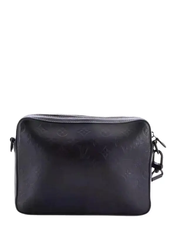 LOUIS VUITTON Duo Messenger Bag Monogram Shadow Leather Cross Body - Black