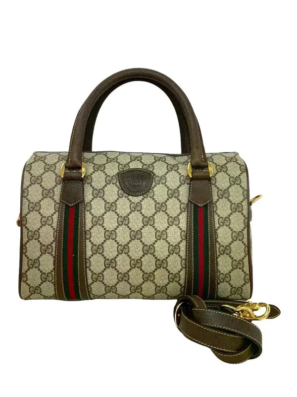 Gucci 20th Century Gg Supreme Web Boston Bag Satchel - Neutrals