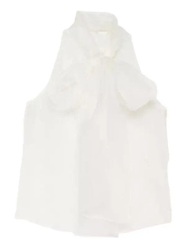 ISABEL SANCHIS Silk Scarf Blouse - Neutrals