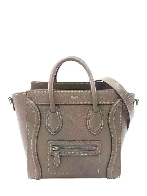 Celine Leather Luggage Tote Satchel - Brown