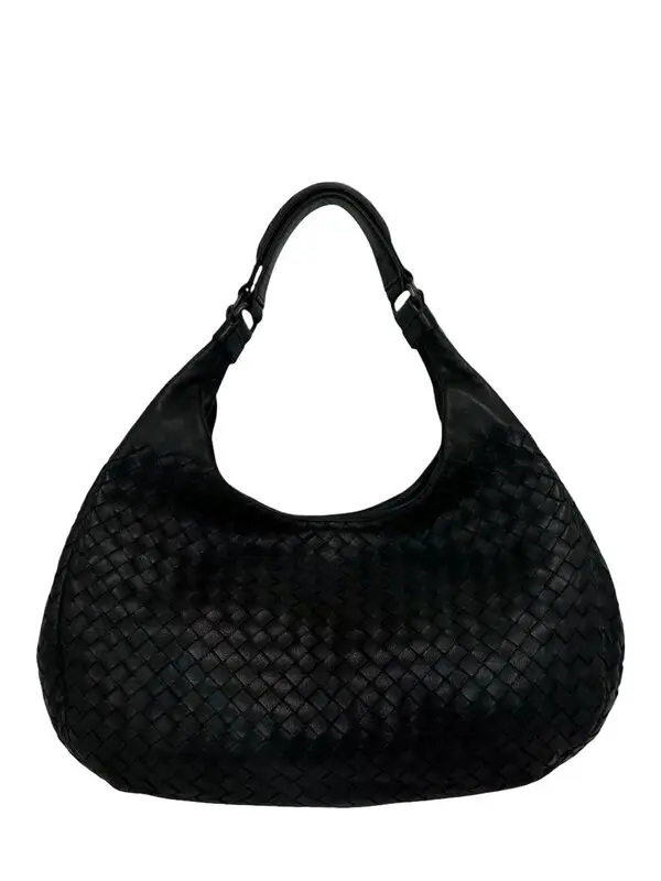 Bottega Veneta Intrecciato Campana Shoulder Bag - Black