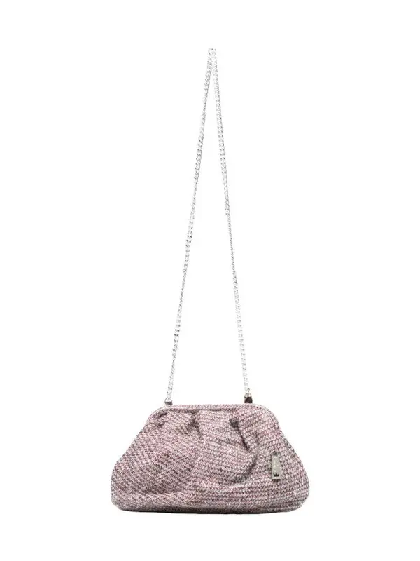 LA MILANESA Sequin-embellished Knitted Clutch Bag - Pink