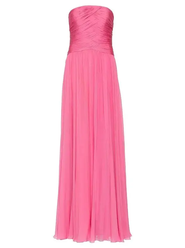 Zuhair Murad Strapless Silk-chiffon Gown - Pink