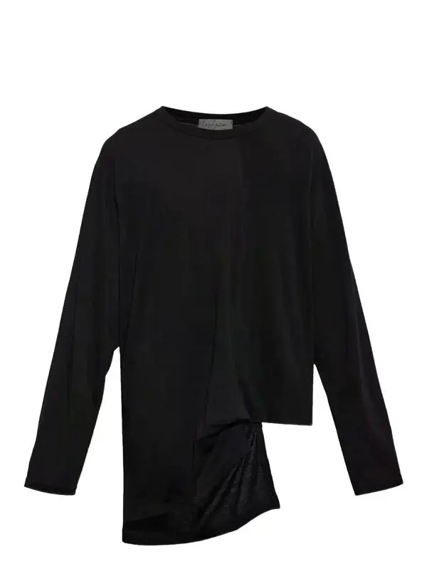Yohji Yamamoto Asymmetric Long-sleeve T-shirt - Black
