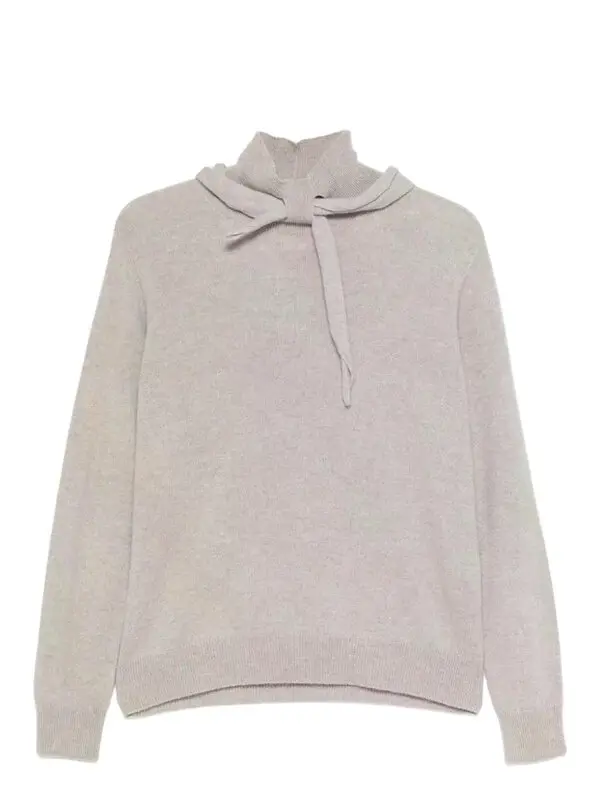 VANISE Tie-neck Cashmere Sweater - Neutrals