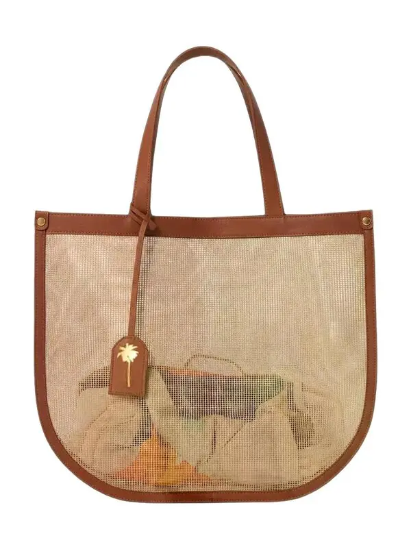 AGUA DE COCO Playa Leather-trim Shoulder Bag - Neutrals