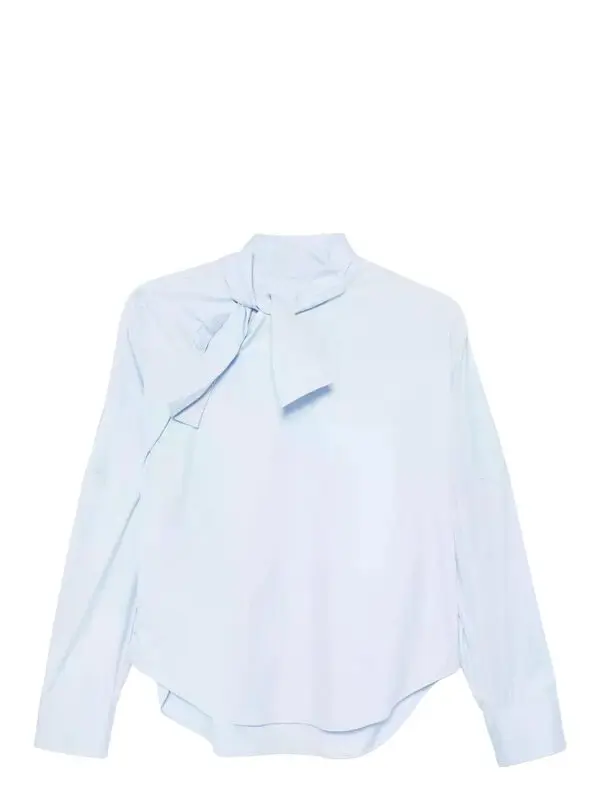XACUS Tansi Pussy-bow Long-sleeve Shirt - Blue