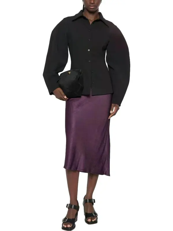 Dixie Satin-finish Bias-cut Skirt - Purple