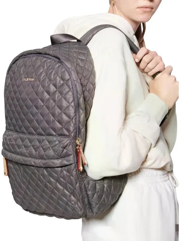 Mz Wallace Metro Quilted Backpack - Grey