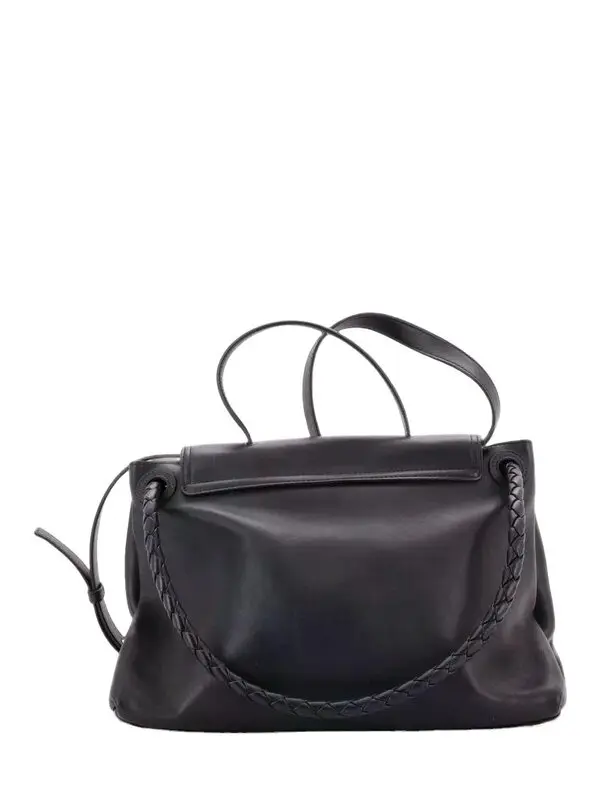 Bottega Veneta Ciao Ciao Top Handle Bag Leather With Intrecciato Detail Medium Satchel - Black