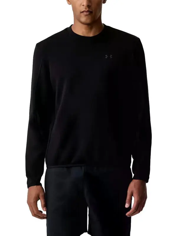 Under Armour Unstoppable Logo-print Long-sleeved Fleece T-shirt - Black