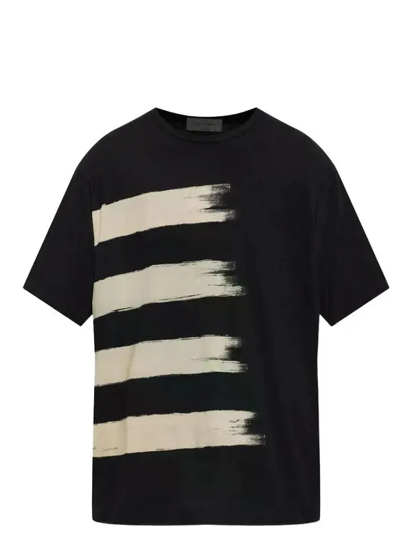 Yohji Yamamoto Brushstroke-print T-shirt - Black