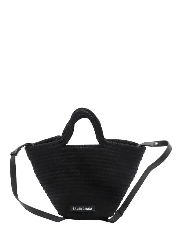 Balenciaga Small Nylon Ibiza Basket Bag Satchel - Black