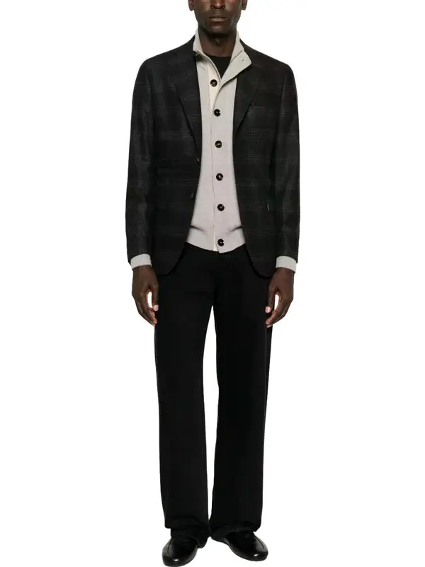 Eleventy Check-pattern Blazer - Grey