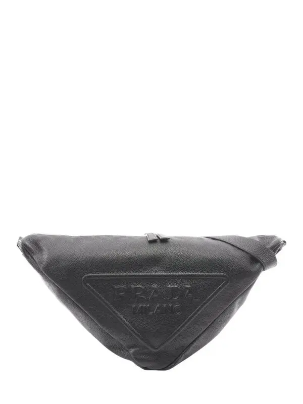 Prada Vitello Daino Triangle Crossbody Bag - Black