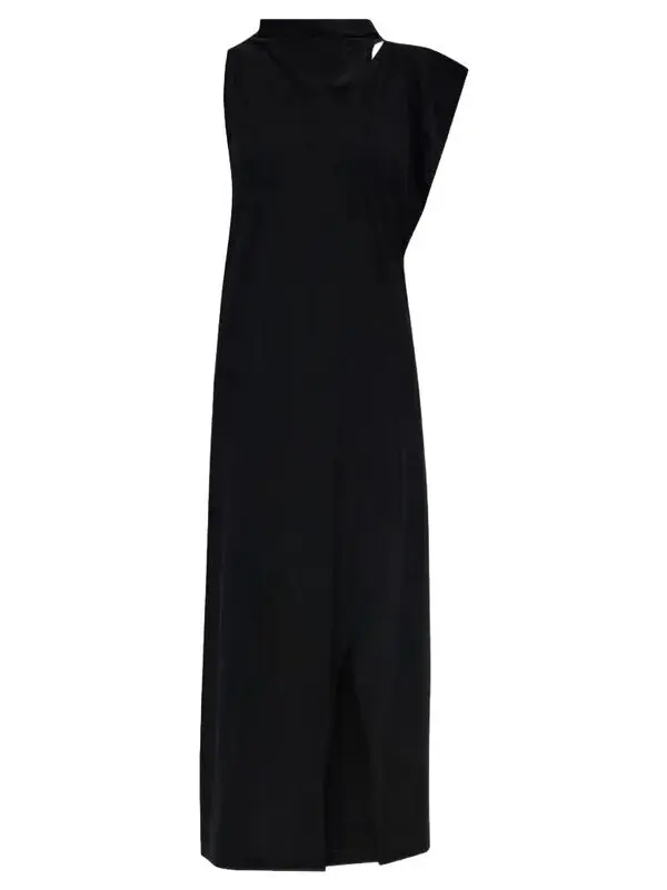 Issey Miyake Cut-out Side-slit Midi Dress - Black