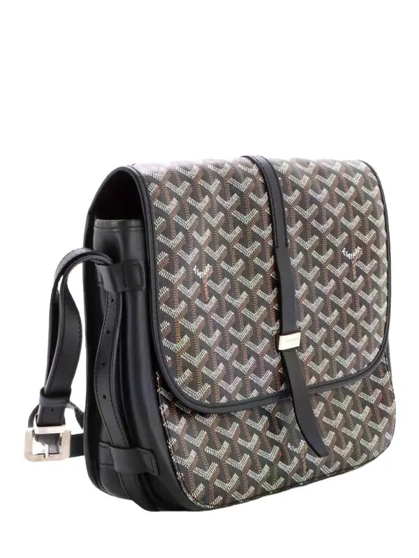 Goyard Belvedere Ii Messenger Bag Coated Canvas Mm Crossbody Bag - Black