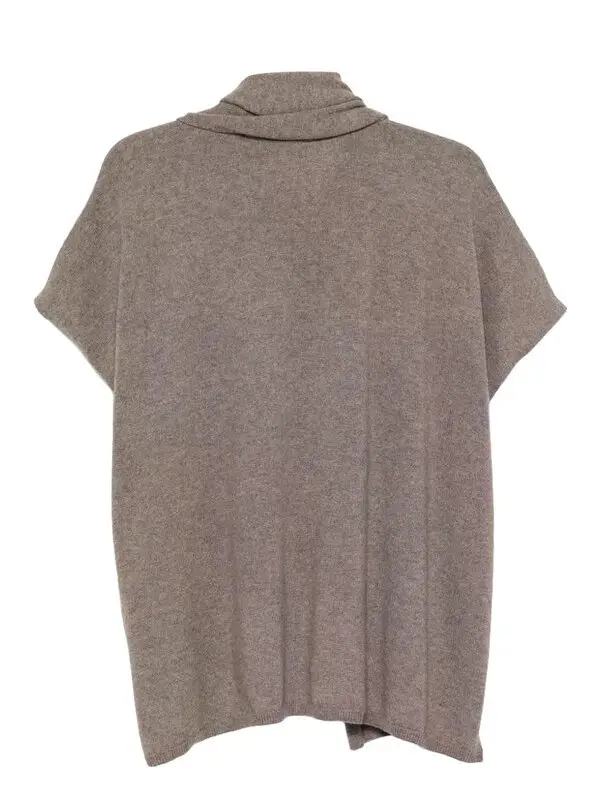LISA YANG Draped-scarf Fine Knit Sweater - Brown