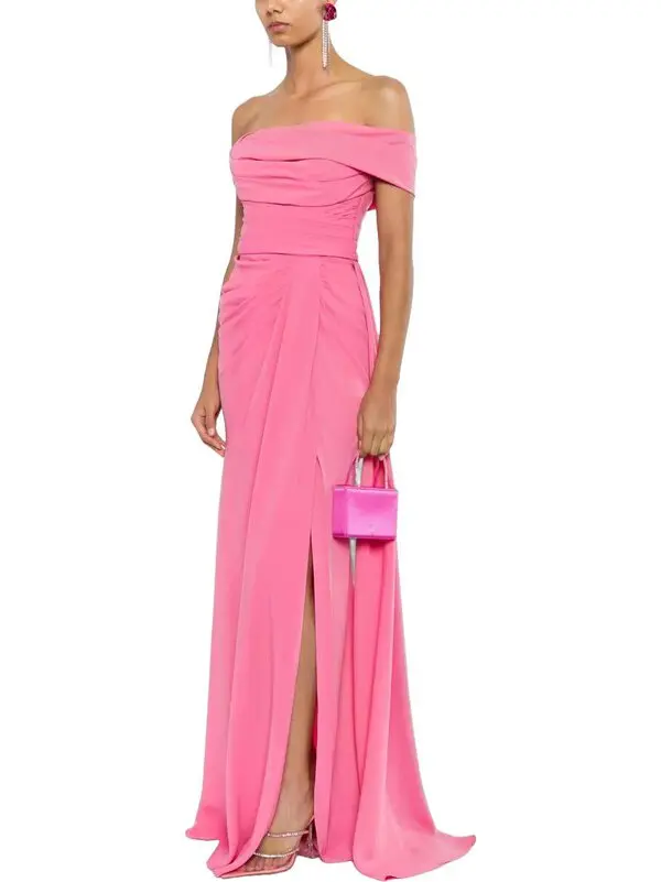 Zuhair Murad Off-shoulder Draped Gown - Pink