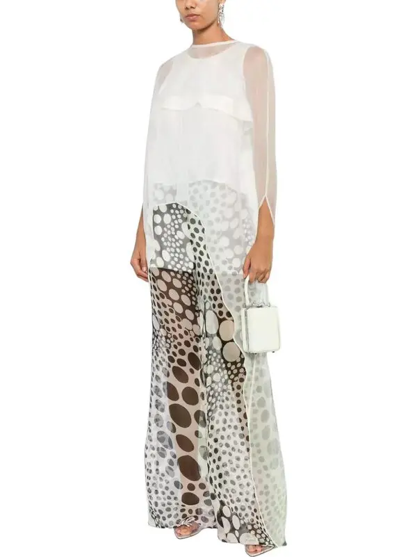 ISABEL SANCHIS Organza High-low Cape - Neutrals