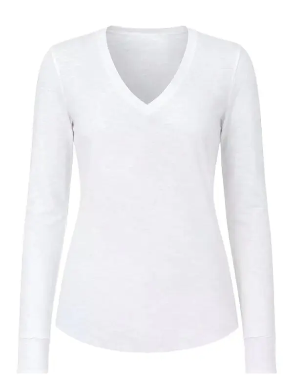 JUVIA Jasmin Slub Long-sleeve T-shirt - White