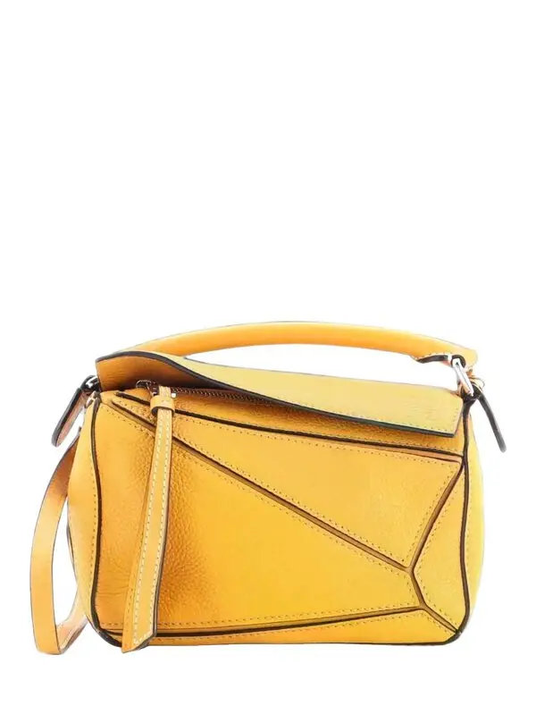 Loewe Puzzle Bag Leather Mini Cross Body Bag - Yellow