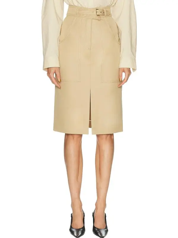 Carolina Herrera Twill Pencil Skirt - Birch