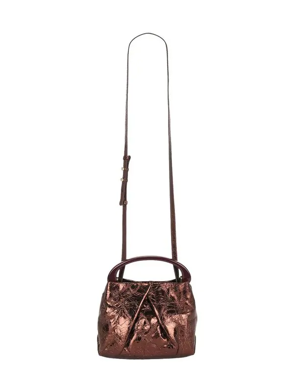 Dries Van Noten Resin Handle Fold And Crossbody Bag - Mid Brown