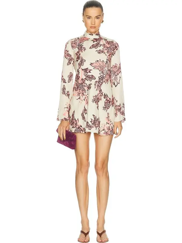 Hemant & Nandita Biased Mock Neck Mini Dress - Multi