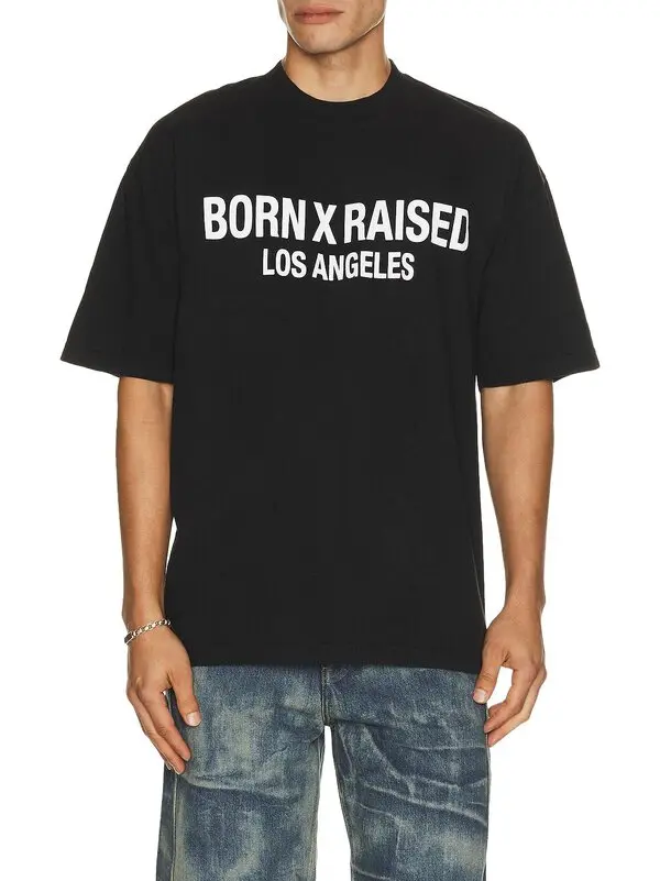 BORN X RAISED Headline Tee - Black