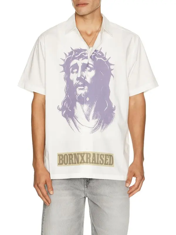 BORN X RAISED Salvation Button Up - White