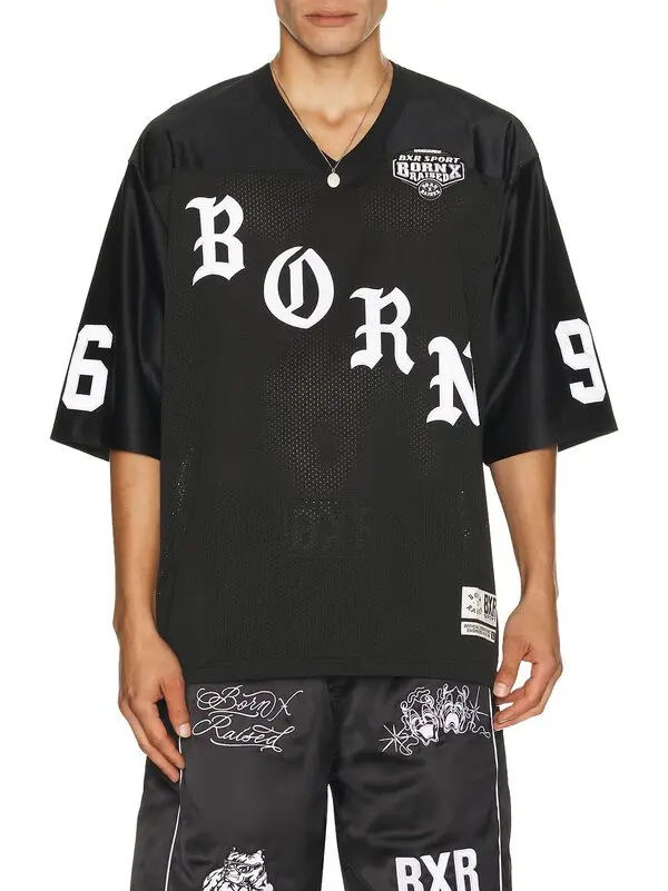 BORN X RAISED Paranoia Football Jersey - Black