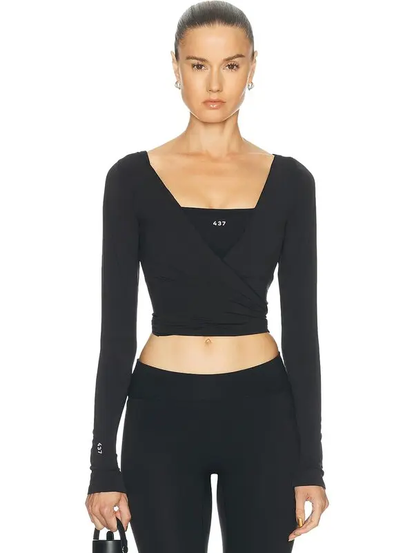 437 The Ballet Wrap Top - Black
