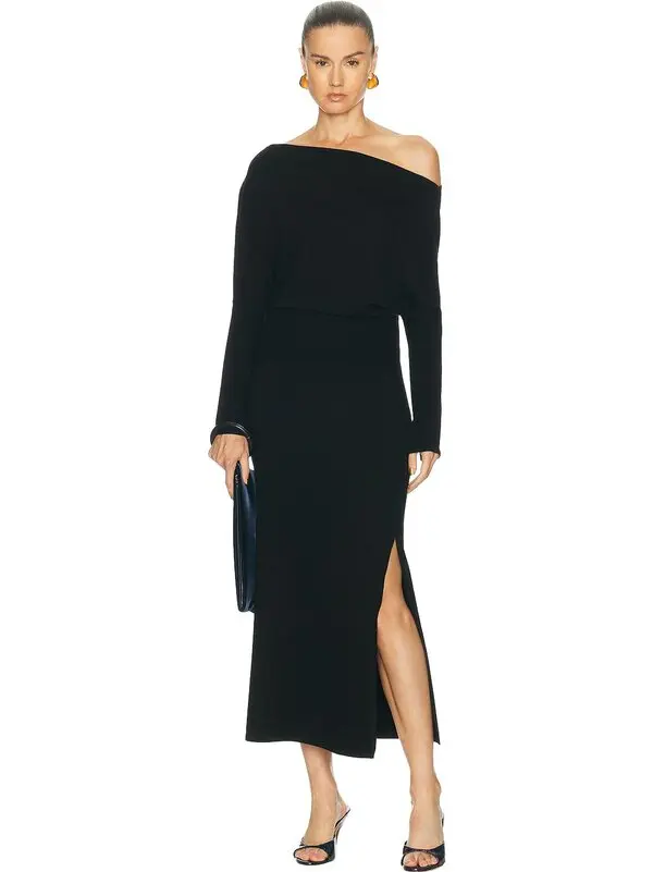 Simkhai Janese Off Shoulder Midi Dress - Black