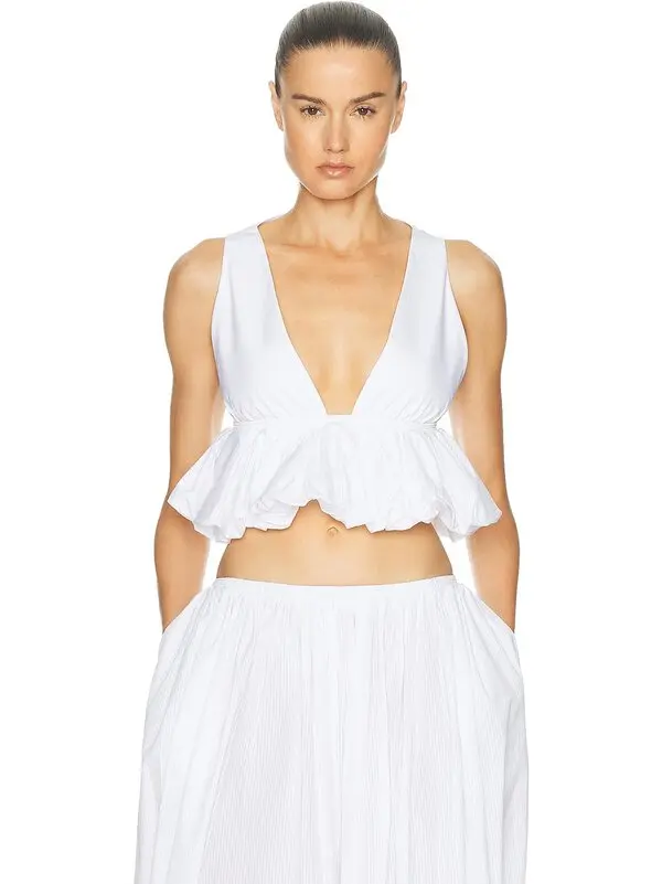Alaïa Openwork Crop Top - Blanc