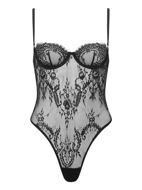 Bluebella Madeline Sheer Lace Bodysuit - Black