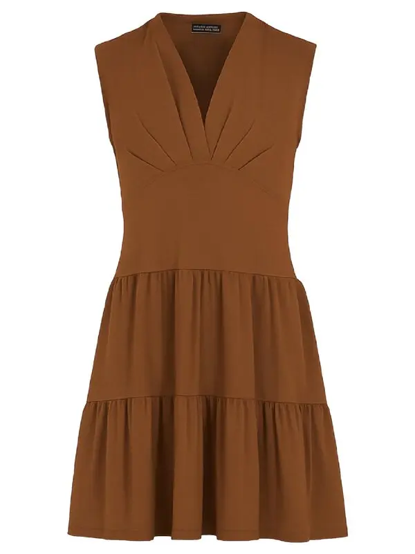 CONQUISTA Viscose-blend Jersey Sleeveless Dress - Brown
