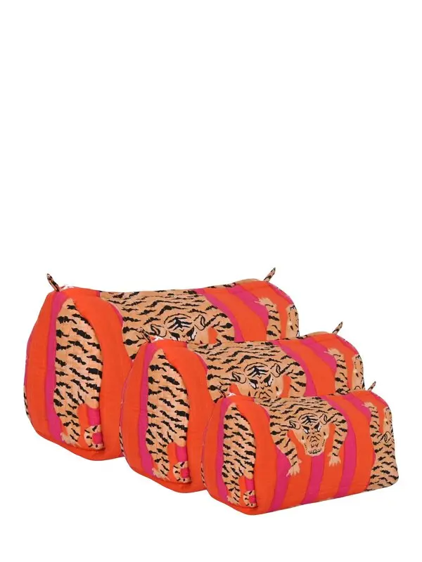 CYC Tibetan Tiger Three-piece Travel Set - Orange/pink