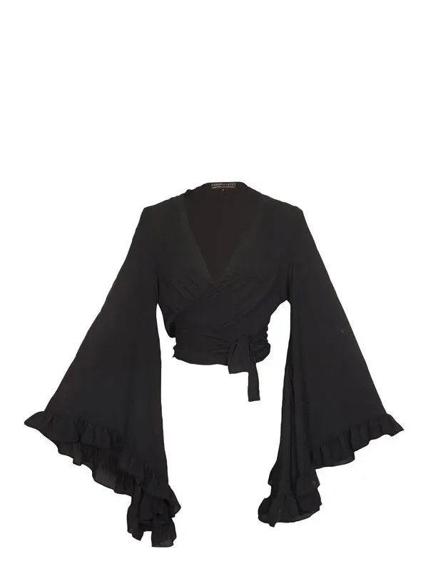 JENNAFER GRACE Boogie Muse Wrap Top - Black